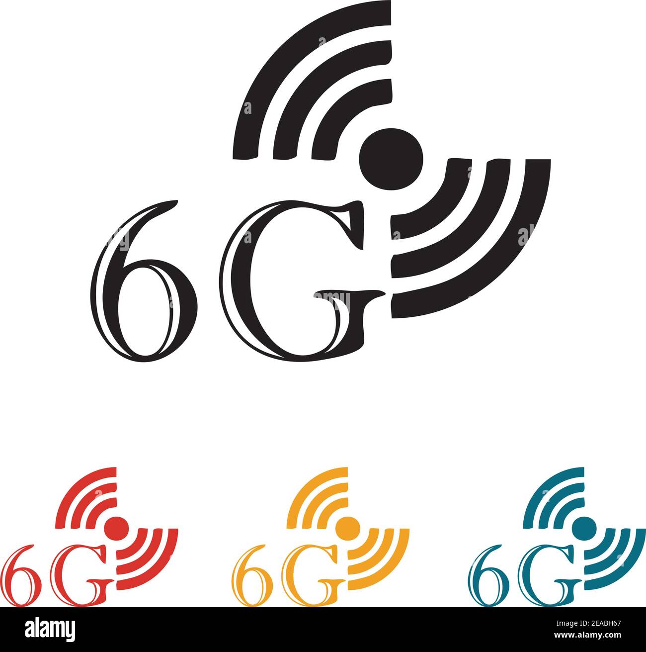 6g internet icon. icon for mobile phone or smart device.6th generation of internet 6G Stock ...
