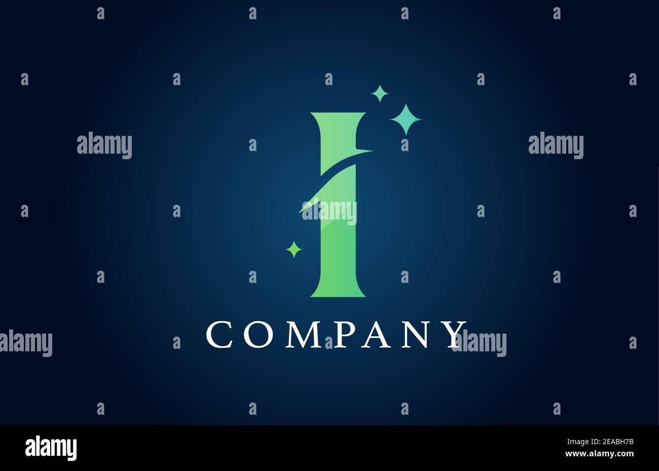 I blue green gradient alphabet letter logo for business. Creative ...