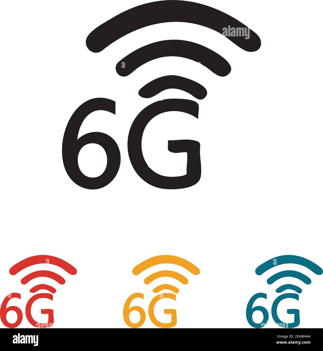 6g internet icon. icon for mobile phone or smart device.6th generation of internet 6G Stock ...