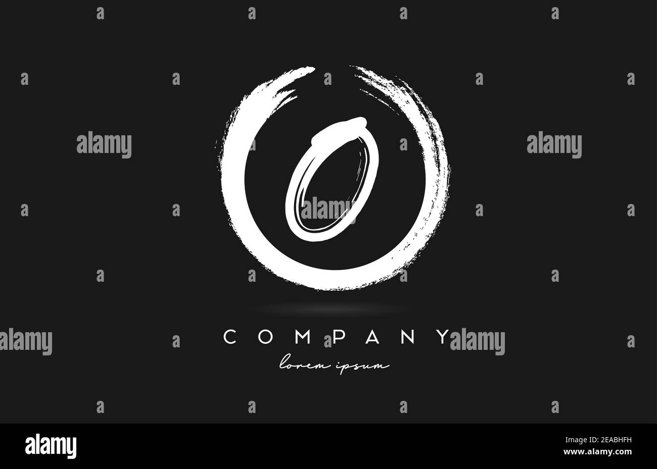 black and white O alphabet letter logo icon. Vintage grunge design for ...