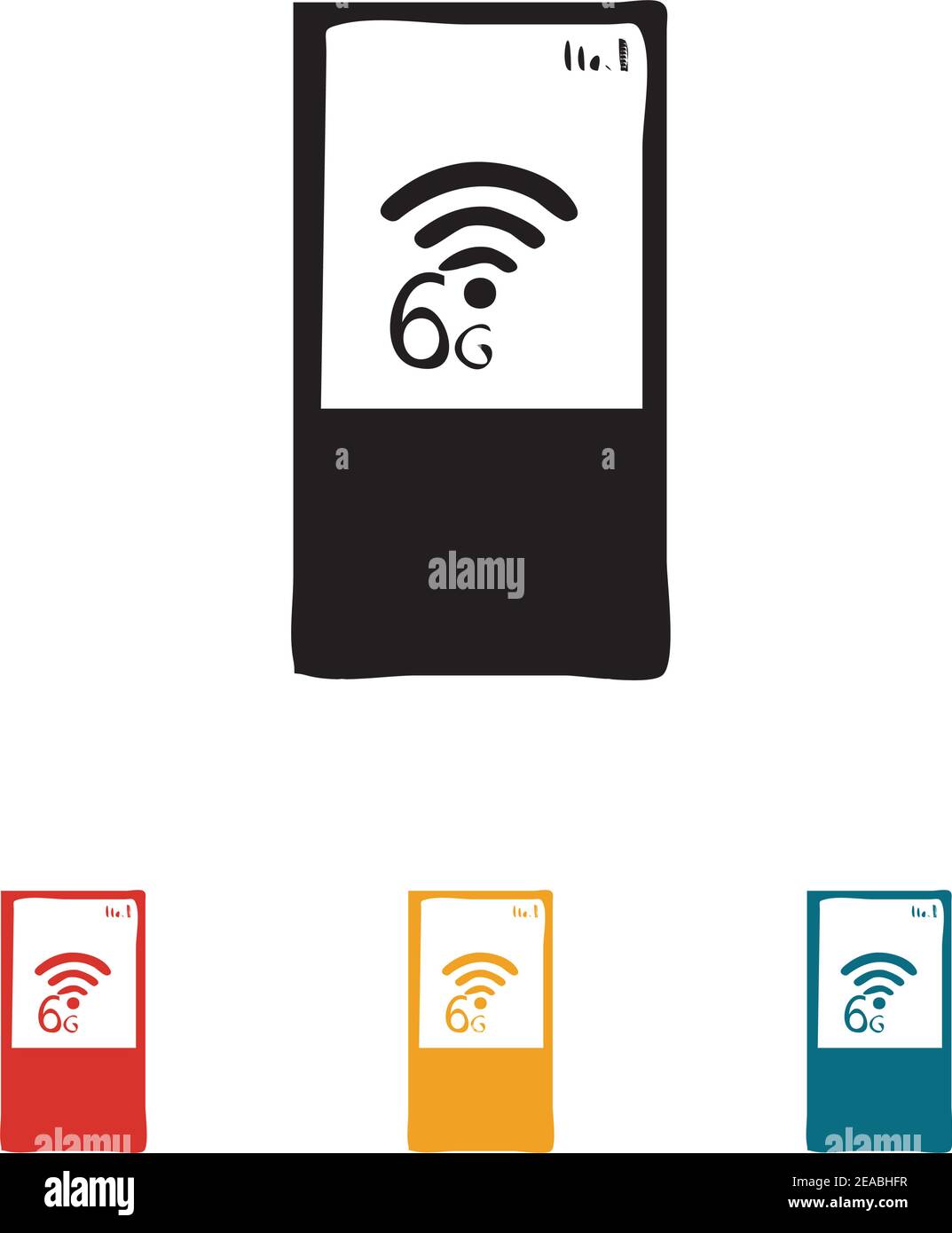 6g internet icon. icon for mobile phone or smart device.6th generation ...