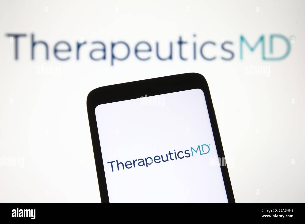 Ukraine. 08th Feb, 2021. In this photo illustration a TherapeuticsMD ...