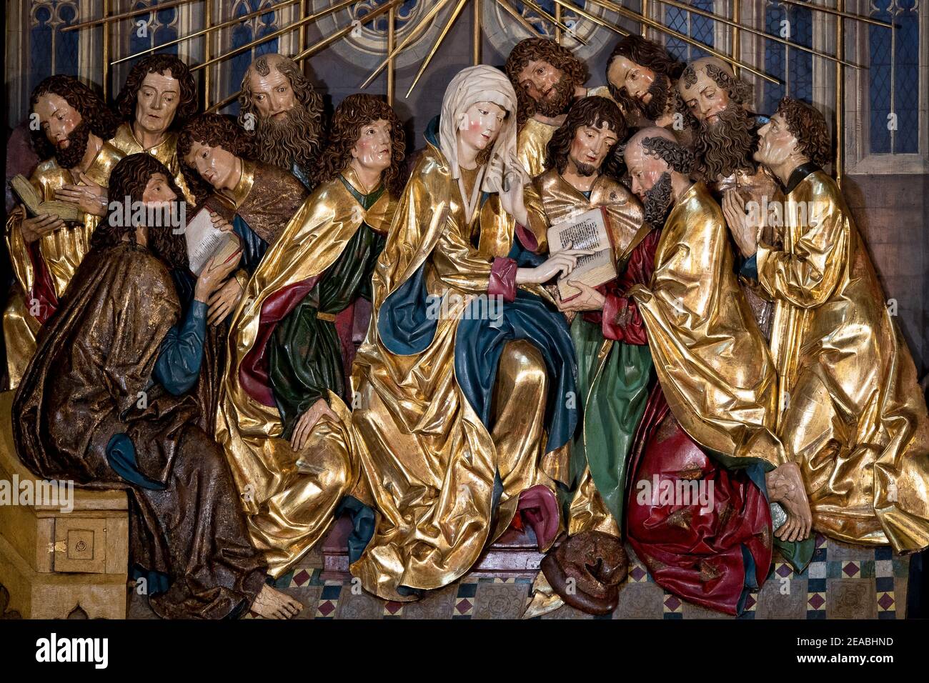 A fragment of Veit Stoss' altarpieces at St. Mary's Basilica in Cracow ...