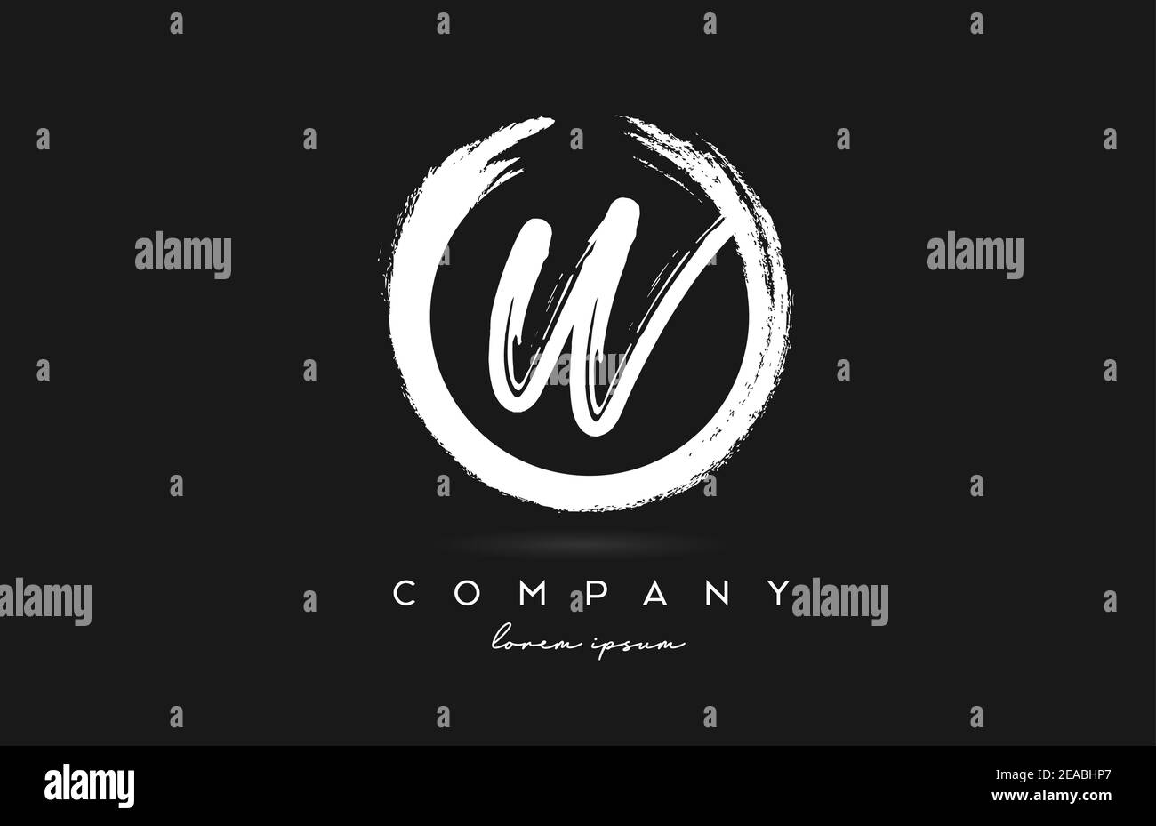 black and white W alphabet letter logo icon. Vintage grunge design for ...