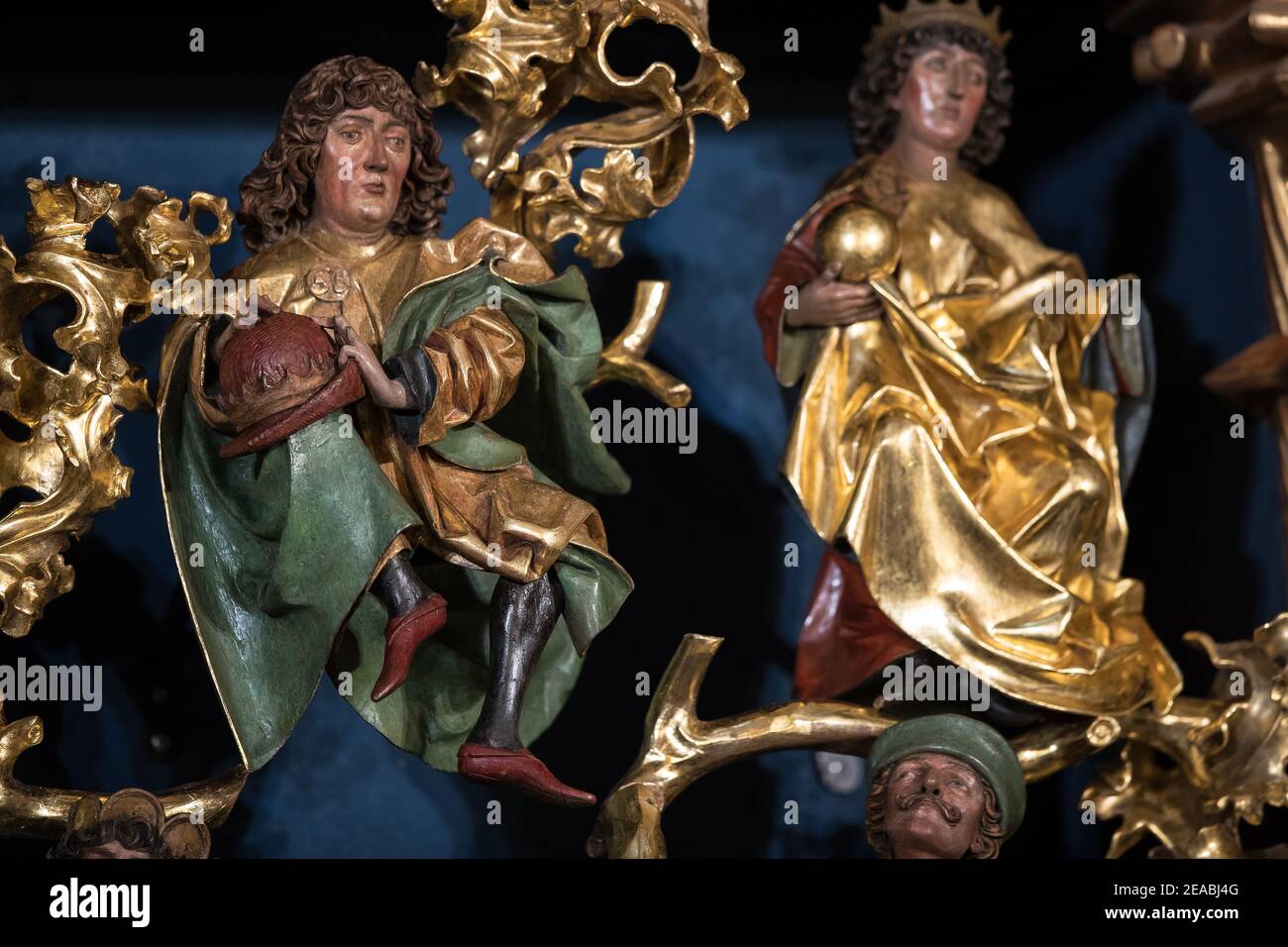 A fragment of Veit Stoss' altarpieces at St. Mary's Basilica in Cracow ...