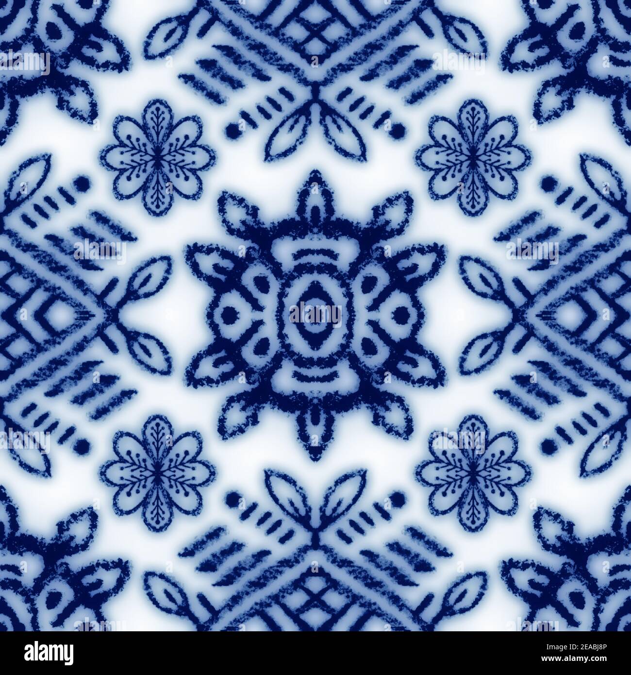 Seamless classic blue and white ceramic design Stock Photo - Alamy