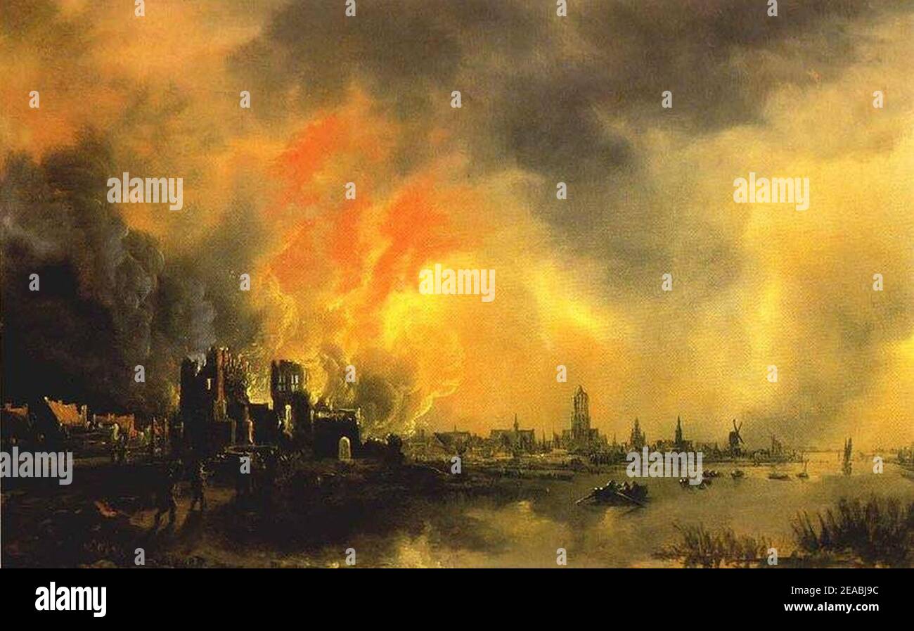 Burning castle hi-res stock photography and images - Alamy