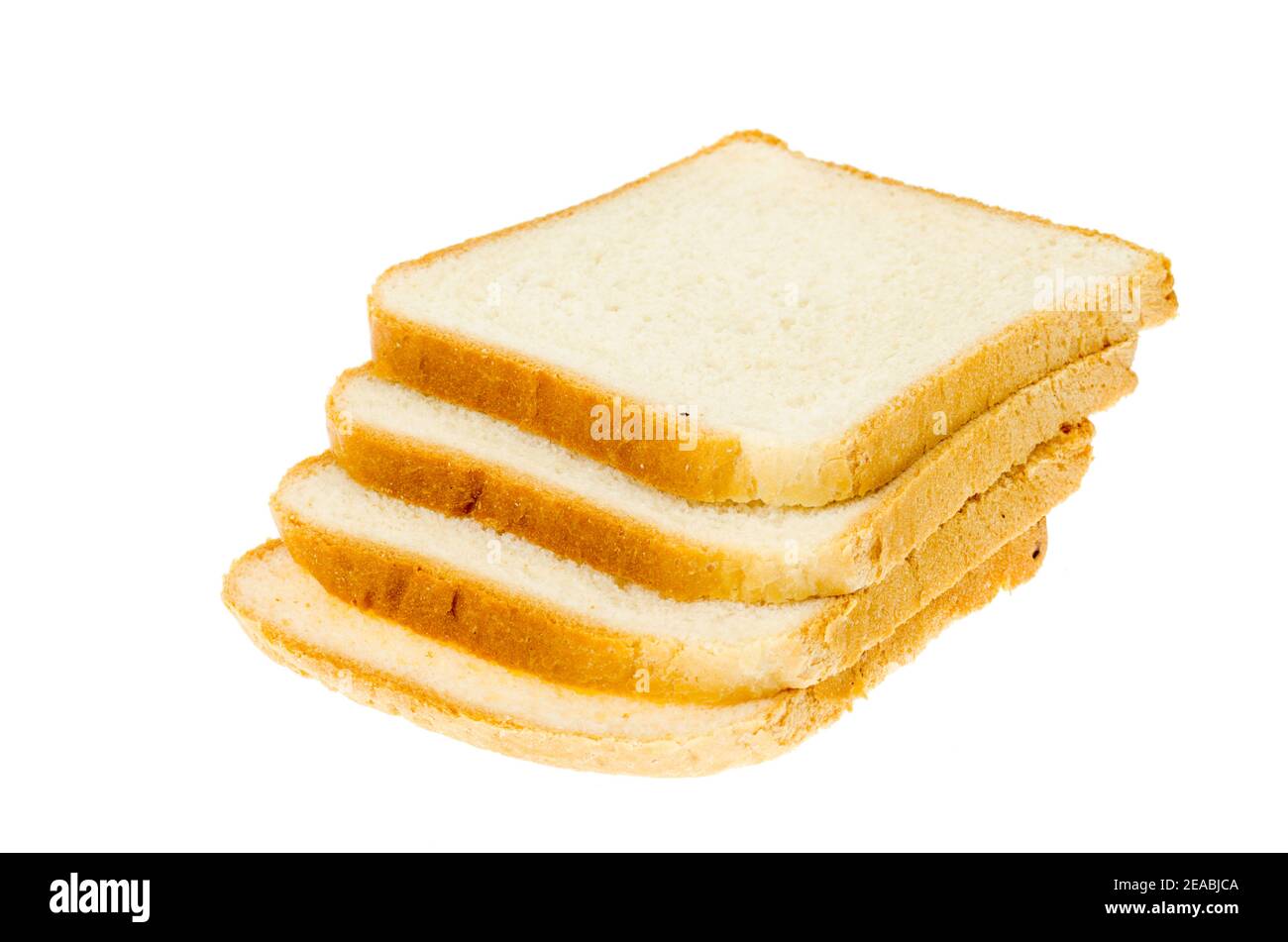 Pieces of square toast wheat bread isolated on white background. Studio ...