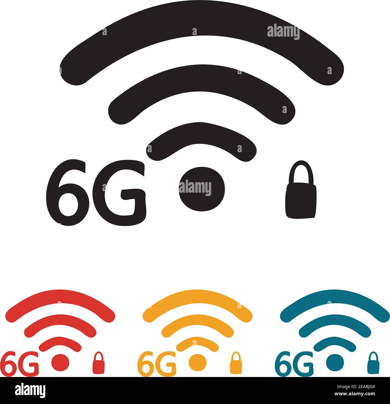 6g internet icon. icon for mobile phone or smart device.6th generation of internet 6G Stock ...
