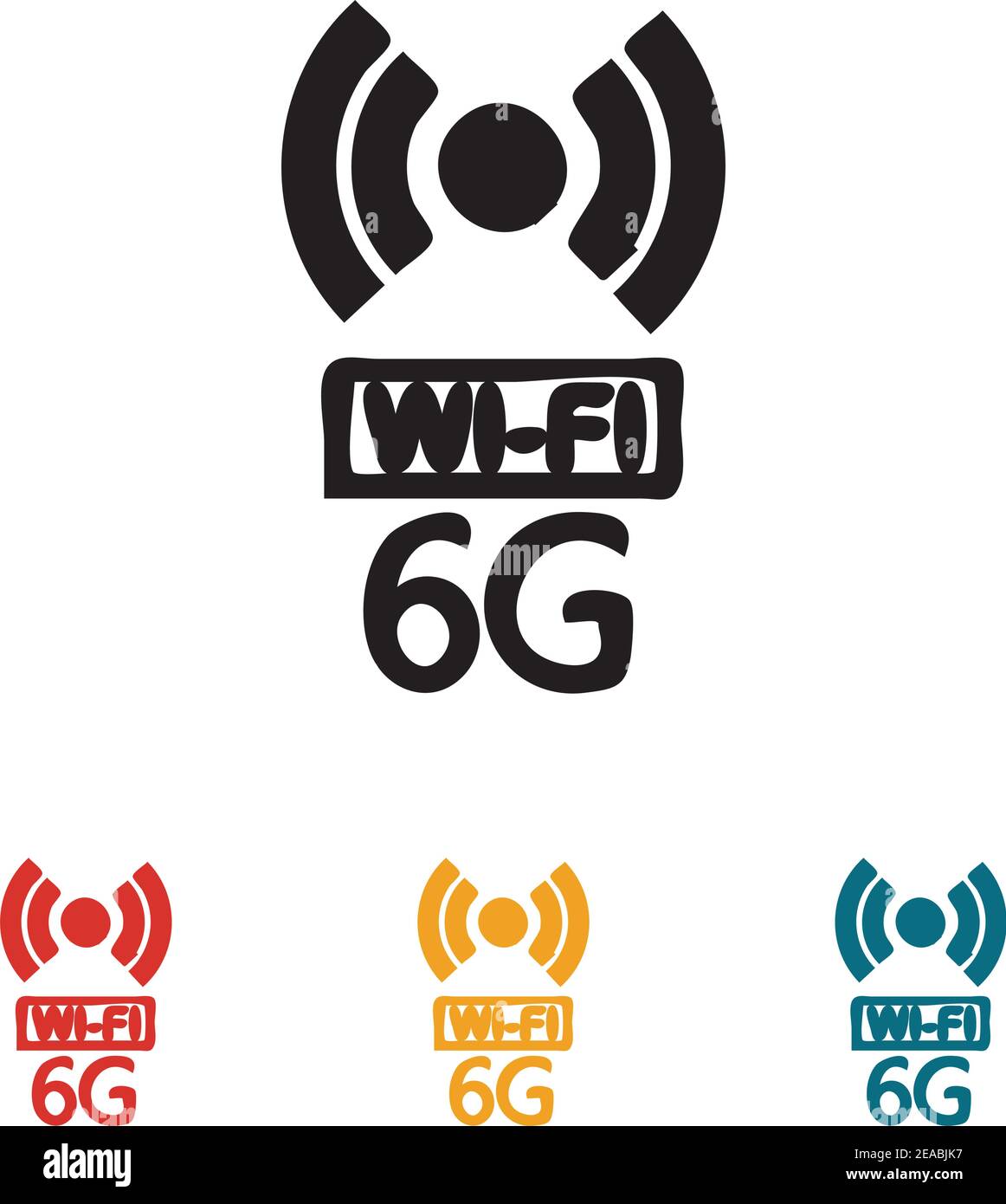 6g internet icon. icon for mobile phone or smart device.6th generation ...