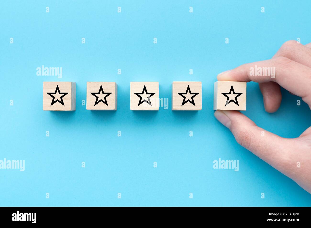 Customer satisfaction survery with five stars rating Stock Photo - Alamy
