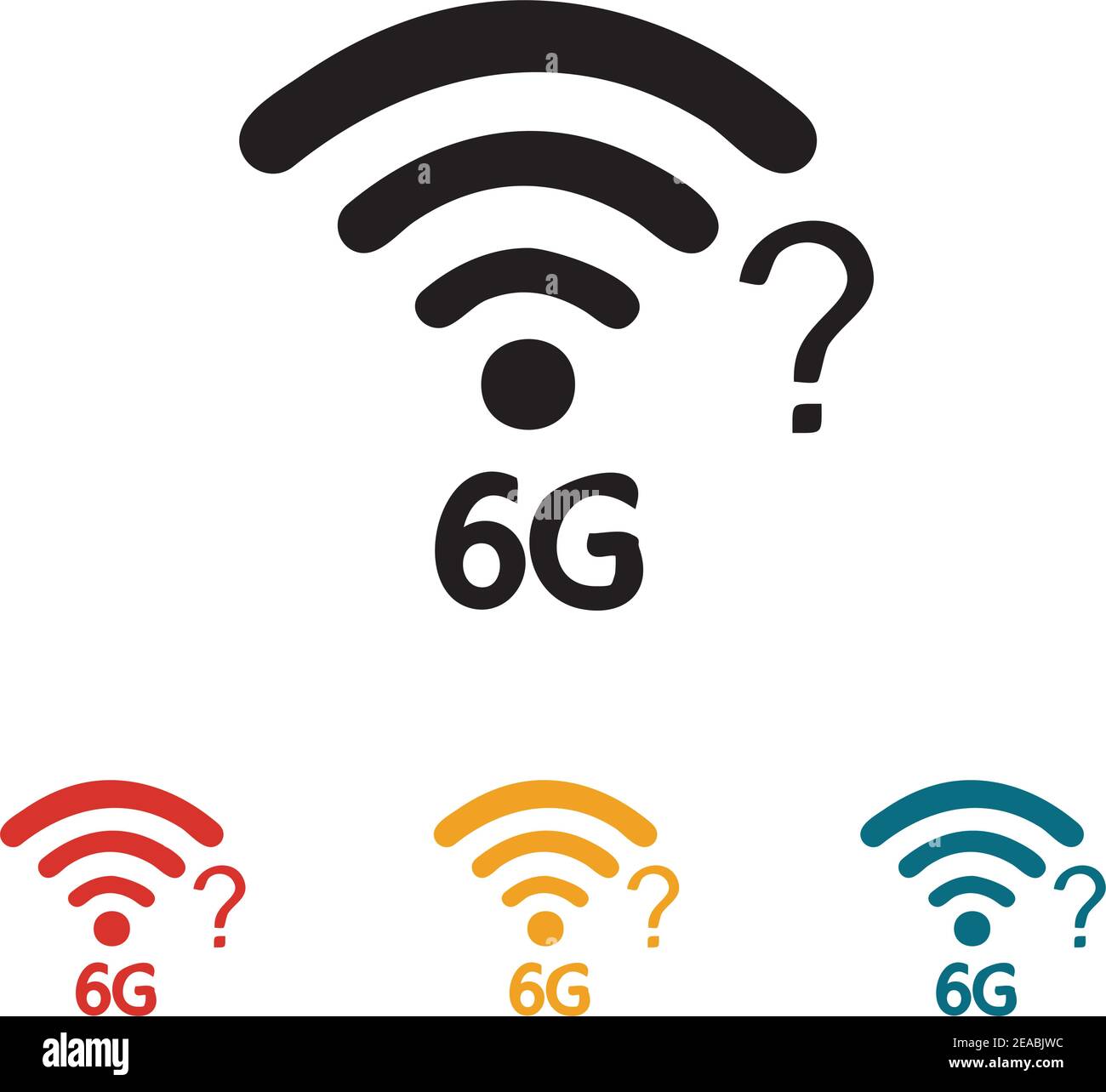6g internet icon. icon for mobile phone or smart device.6th generation ...