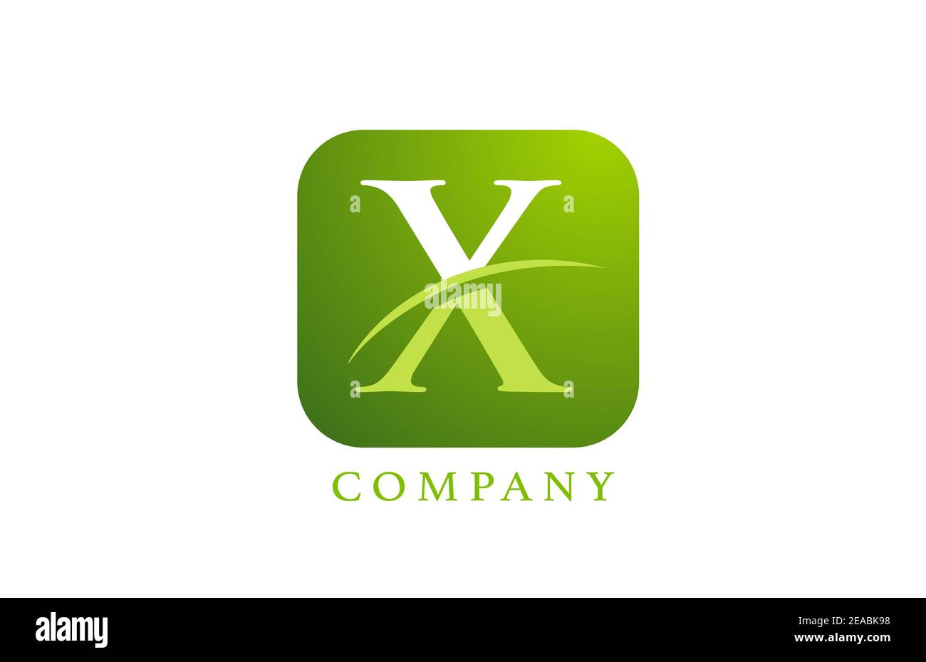 X alphabet letter logo for company and corporate in green colour ...