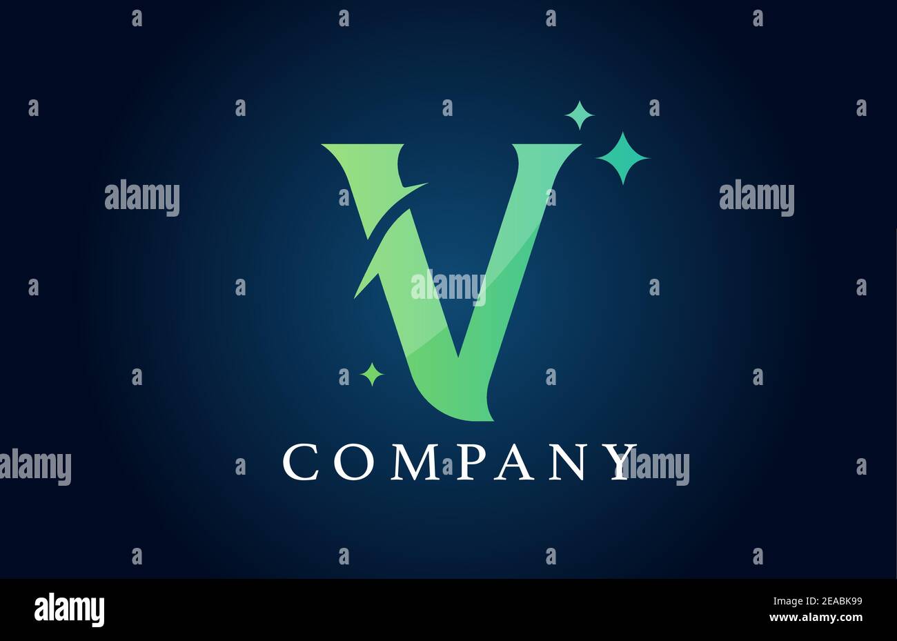 V blue green gradient alphabet letter logo for business. Creative ...
