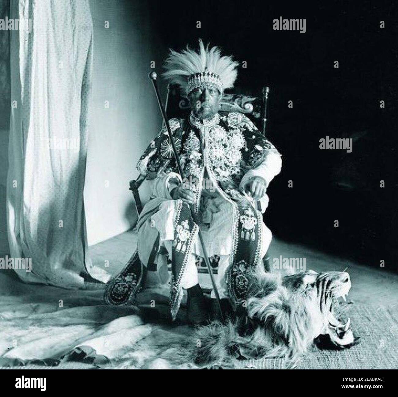 Negusa Nagast Menelik II Emperor of Ethiopia (cropped Stock Photo - Alamy