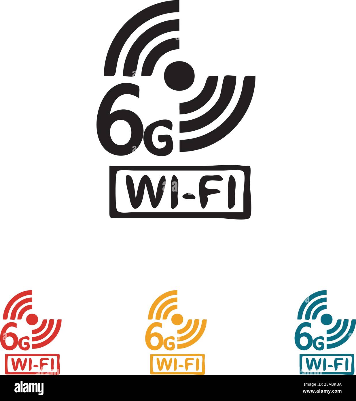 6g internet icon. icon for mobile phone or smart device.6th generation of internet 6G Stock ...