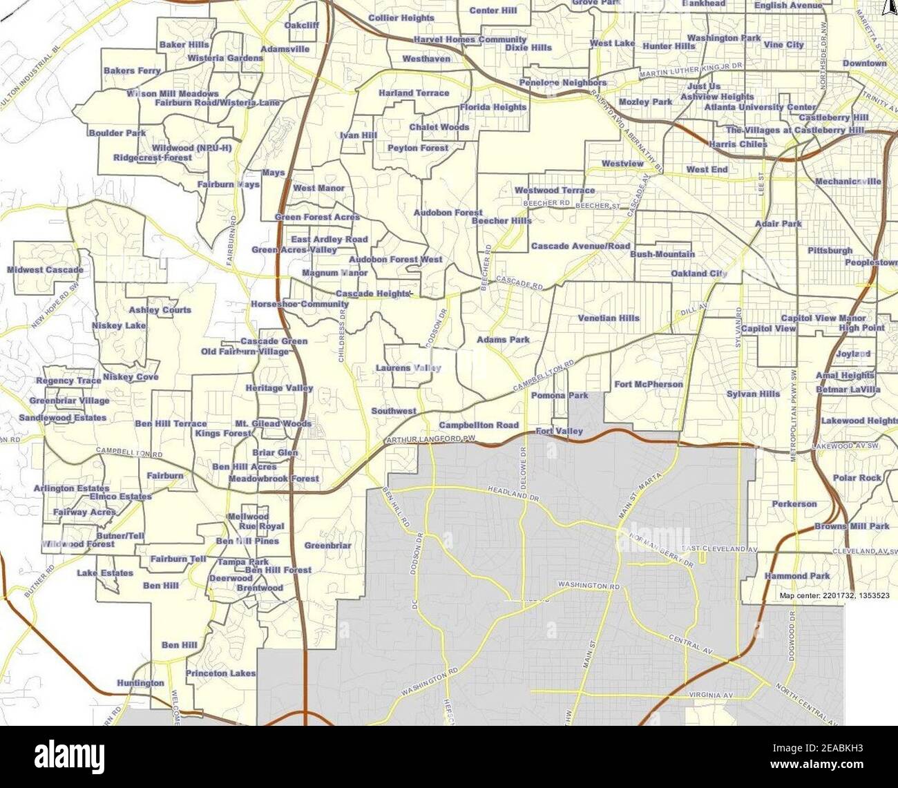 Neighborhoods of Southwest Atlanta Stock Photo - Alamy