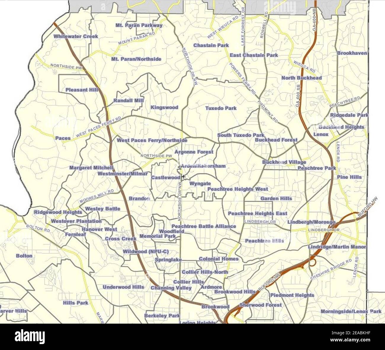 Neighborhoods of Buckhead Stock Photo - Alamy