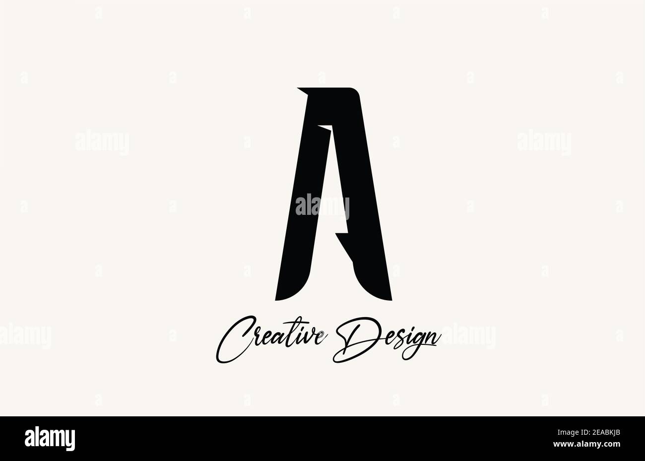 A simple black and white alphabet letter logo icon design. Lettering ...