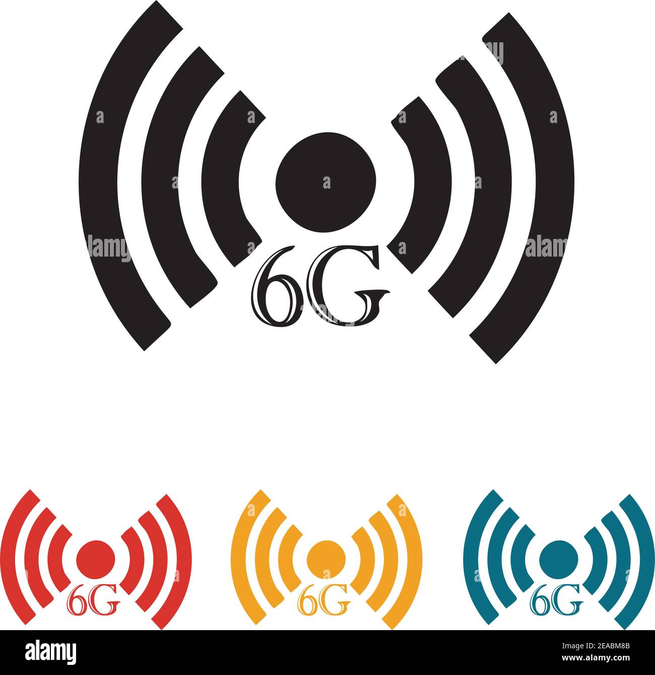 6g internet icon. icon for mobile phone or smart device.6th generation ...
