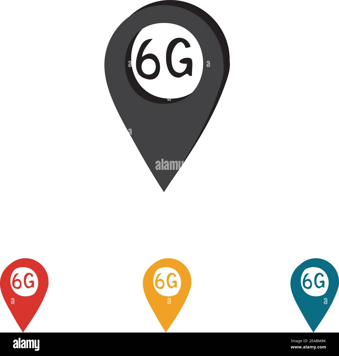 6g internet icon. icon for mobile phone or smart device.6th generation ...