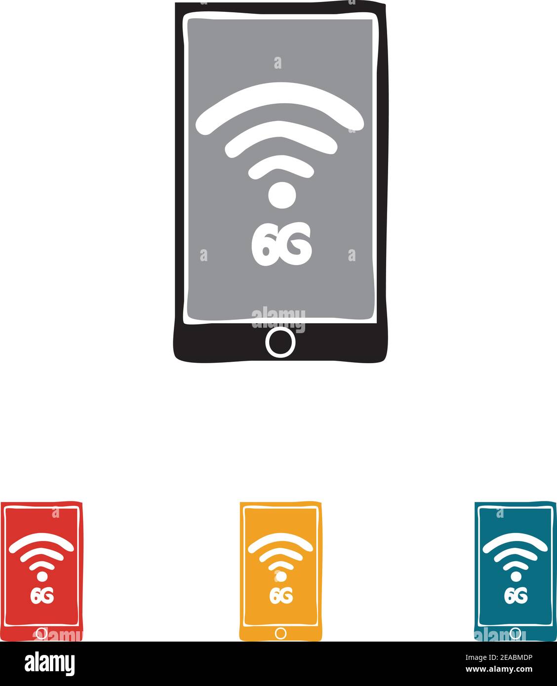 6g internet icon. icon for mobile phone or smart device.6th generation ...