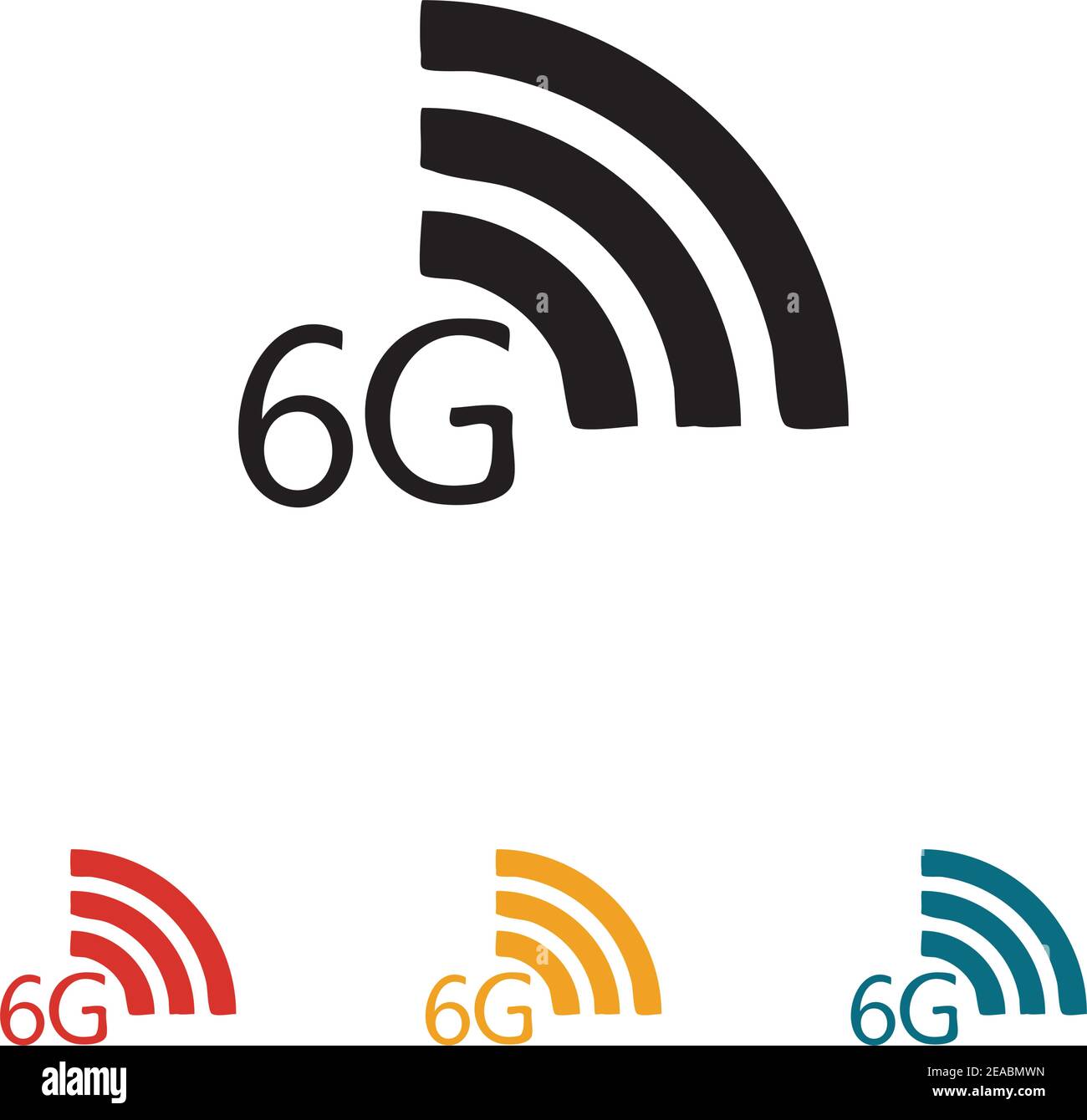 6g internet icon. icon for mobile phone or smart device.6th generation ...