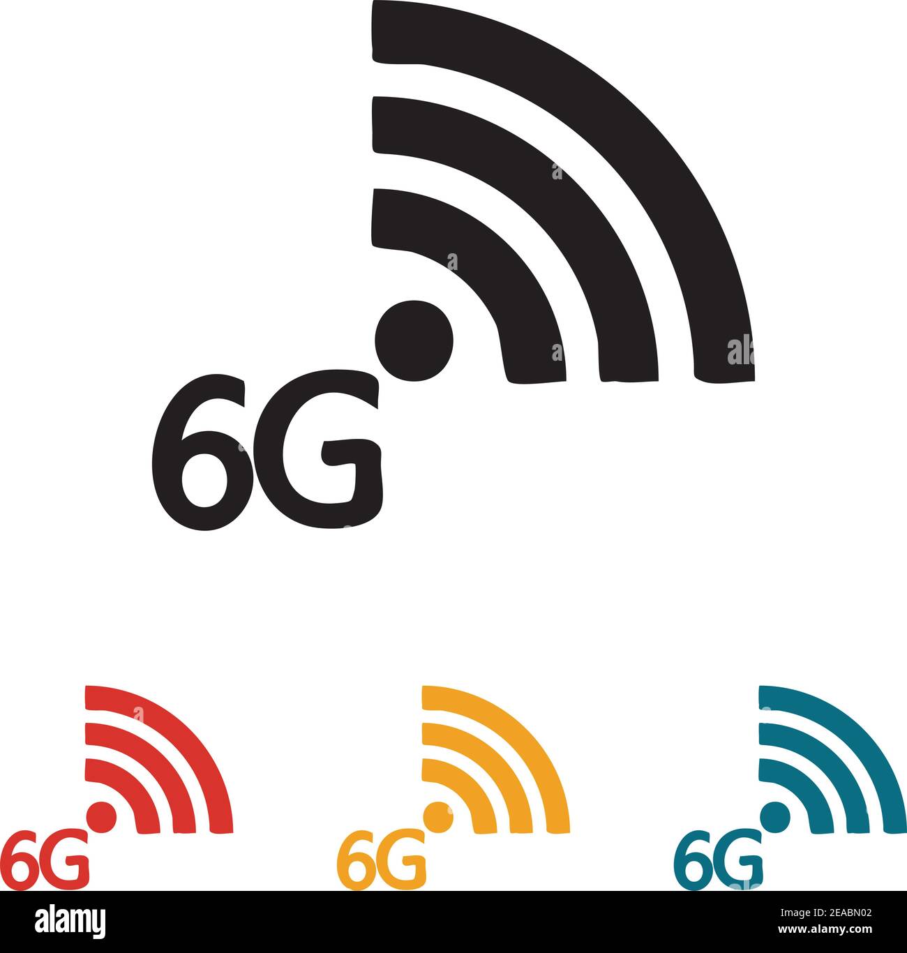 6g internet icon. icon for mobile phone or smart device.6th generation of internet 6G Stock ...
