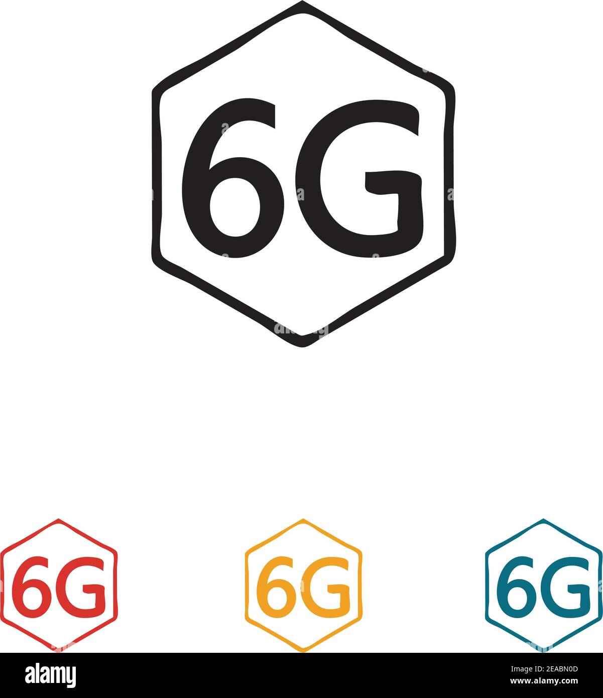 6g internet icon. icon for mobile phone or smart device.6th generation ...