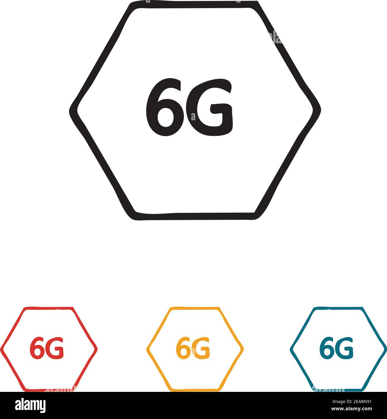 6g internet icon. icon for mobile phone or smart device.6th generation ...