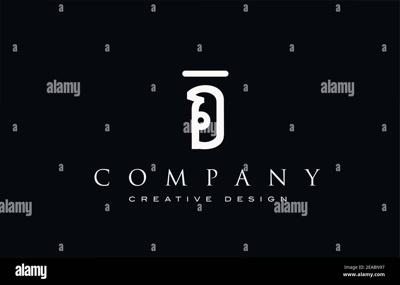 D alphabet letter logo icon. Black and white Design for lettering and ...