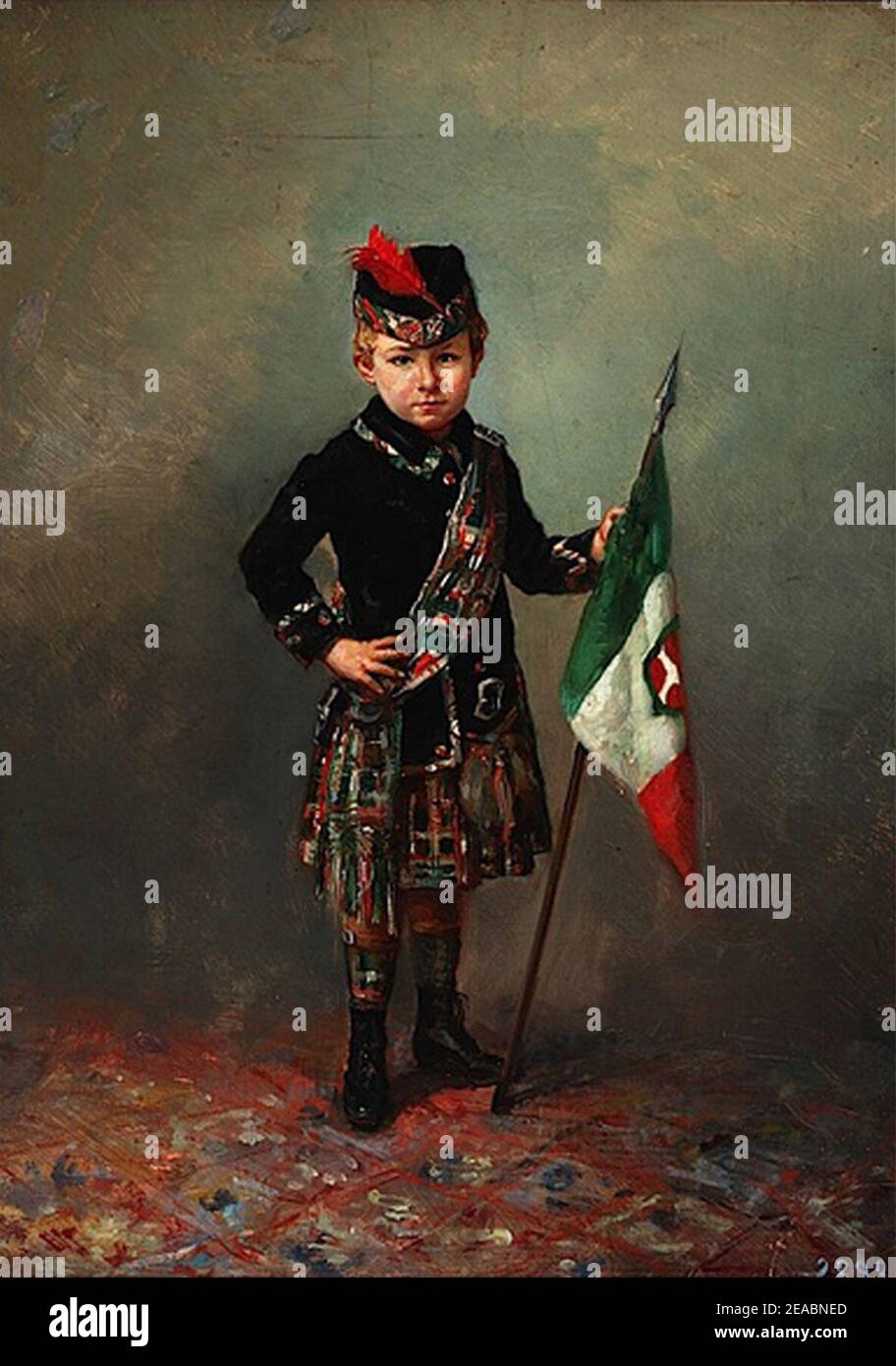 Neno con traxe escocés (1878-1928) - Román Navarro (1854-1928 Stock ...