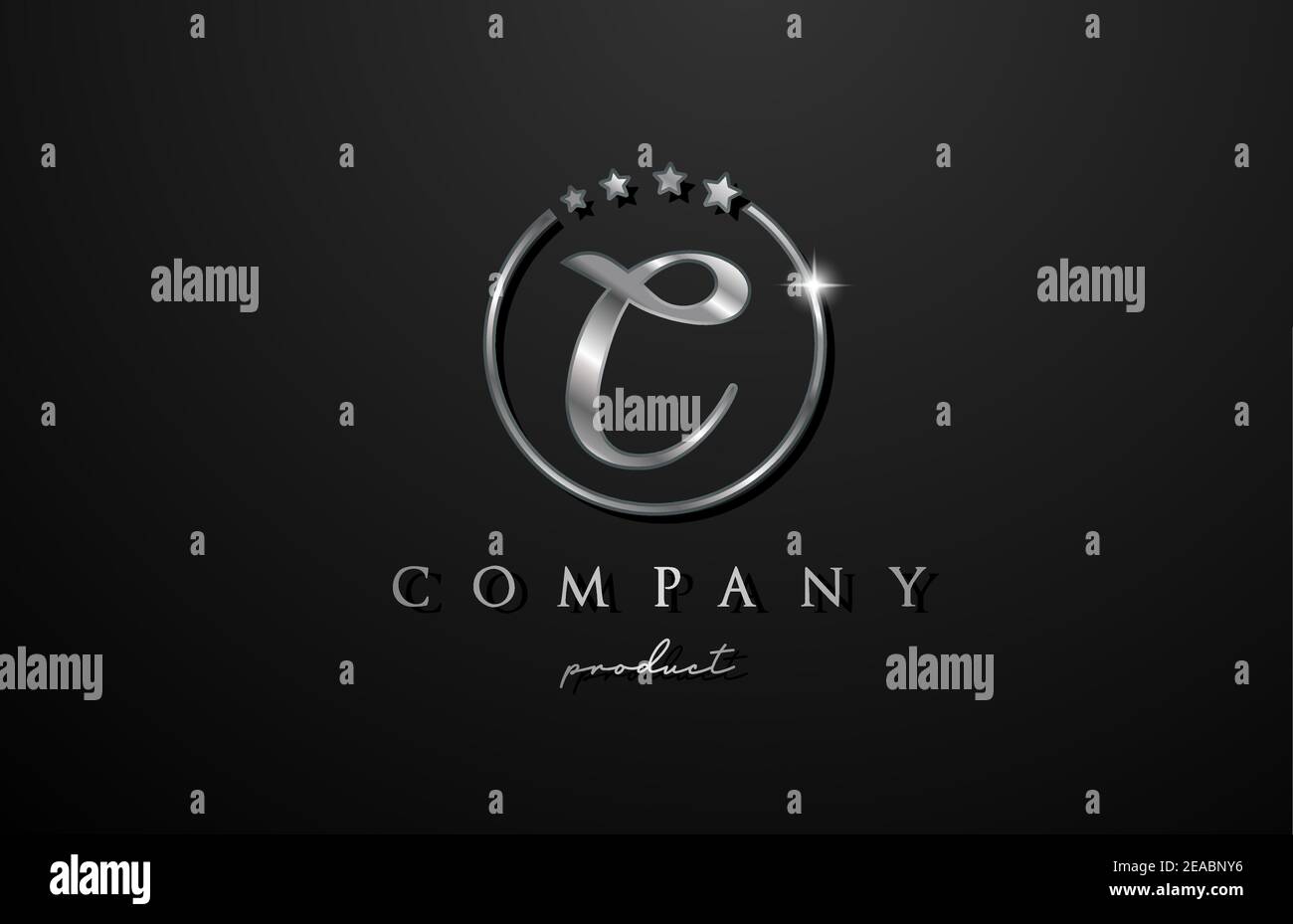 C silver metal alphabet letter logo for company and corporate. Metallic ...