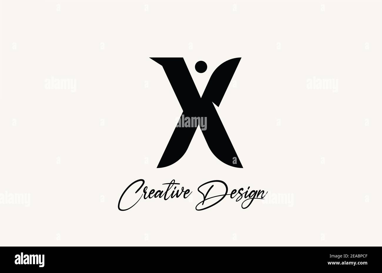 X simple black and white alphabet letter logo icon design. Lettering ...