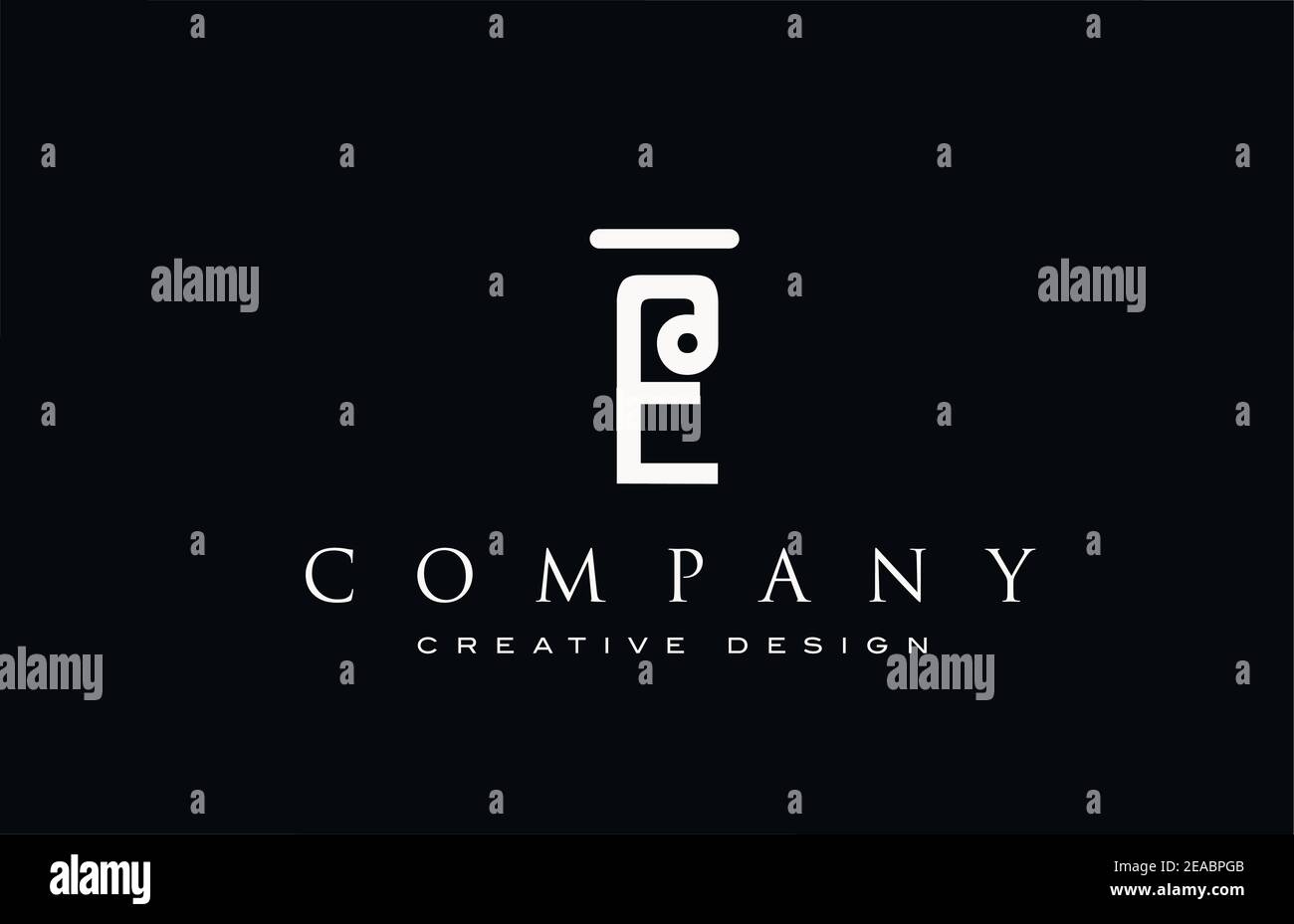 E alphabet letter logo icon. Black and white Design for lettering and ...