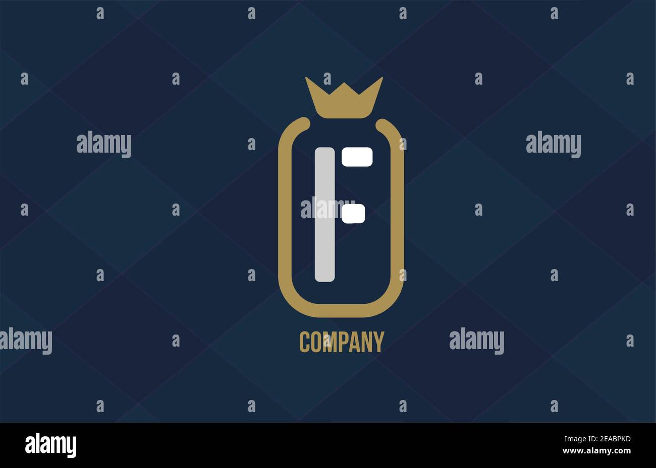 F king crown alphabet letter logo for company and corporate. Blue white ...