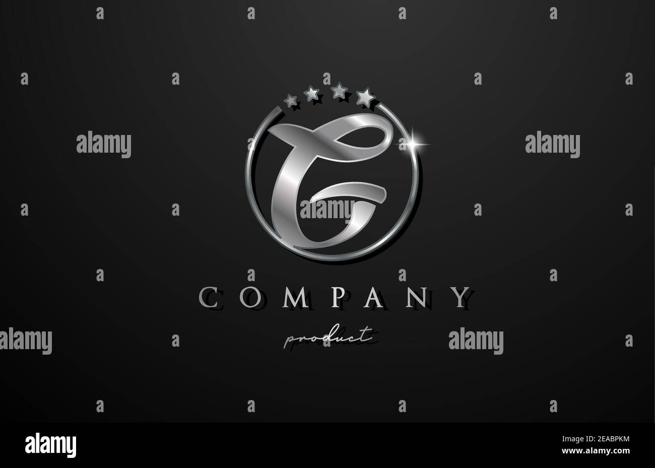 G silver metal alphabet letter logo for company and corporate. Metallic ...