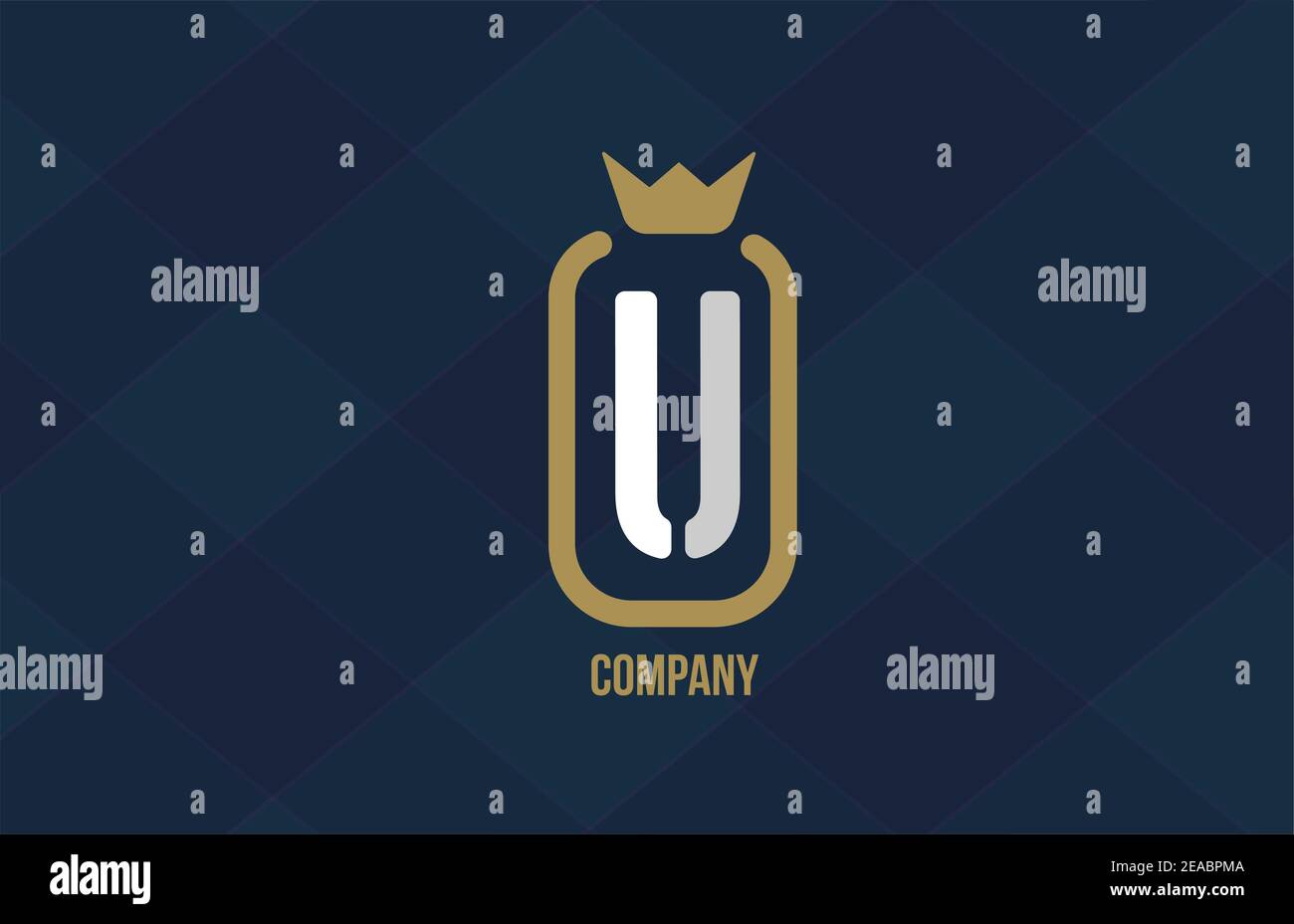 U king crown alphabet letter logo for company and corporate. Blue white ...