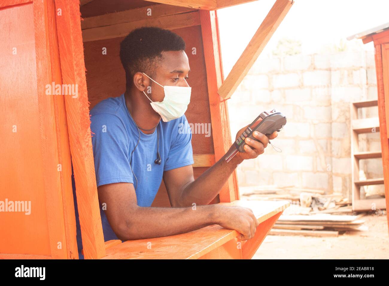 Young african businessman using credit hi-res stock photography and ...
