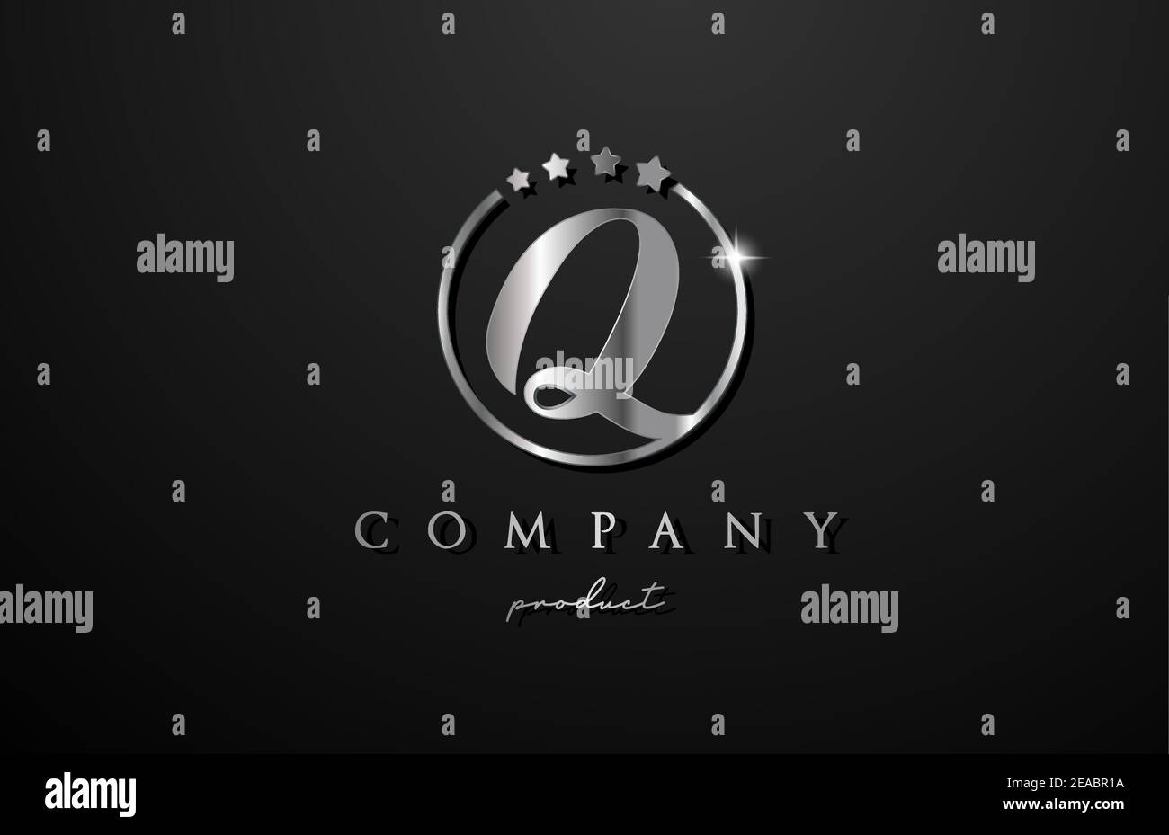 Q silver metal alphabet letter logo for company and corporate. Metallic ...