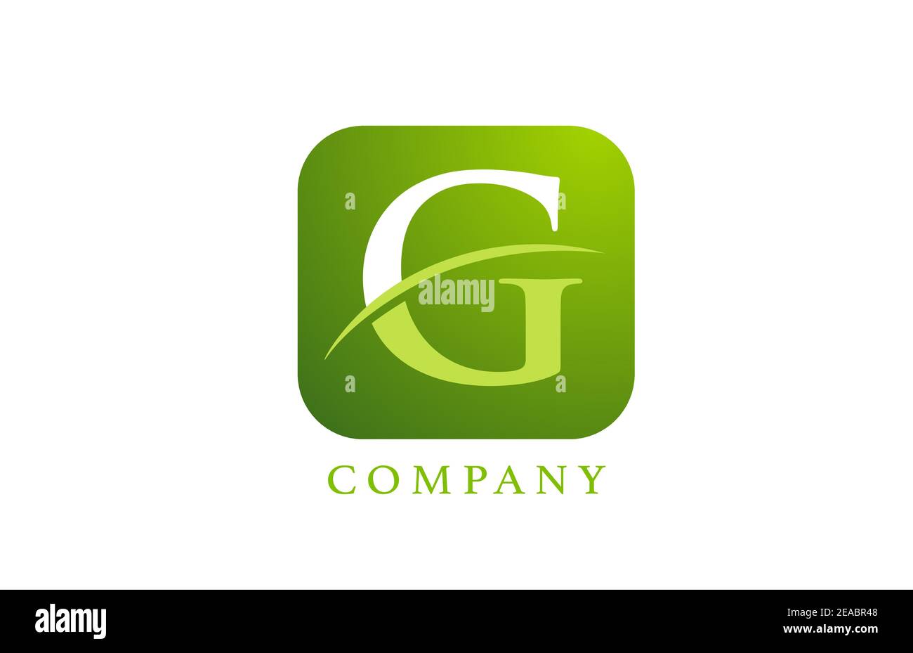 G alphabet letter logo for company and corporate in green colour ...