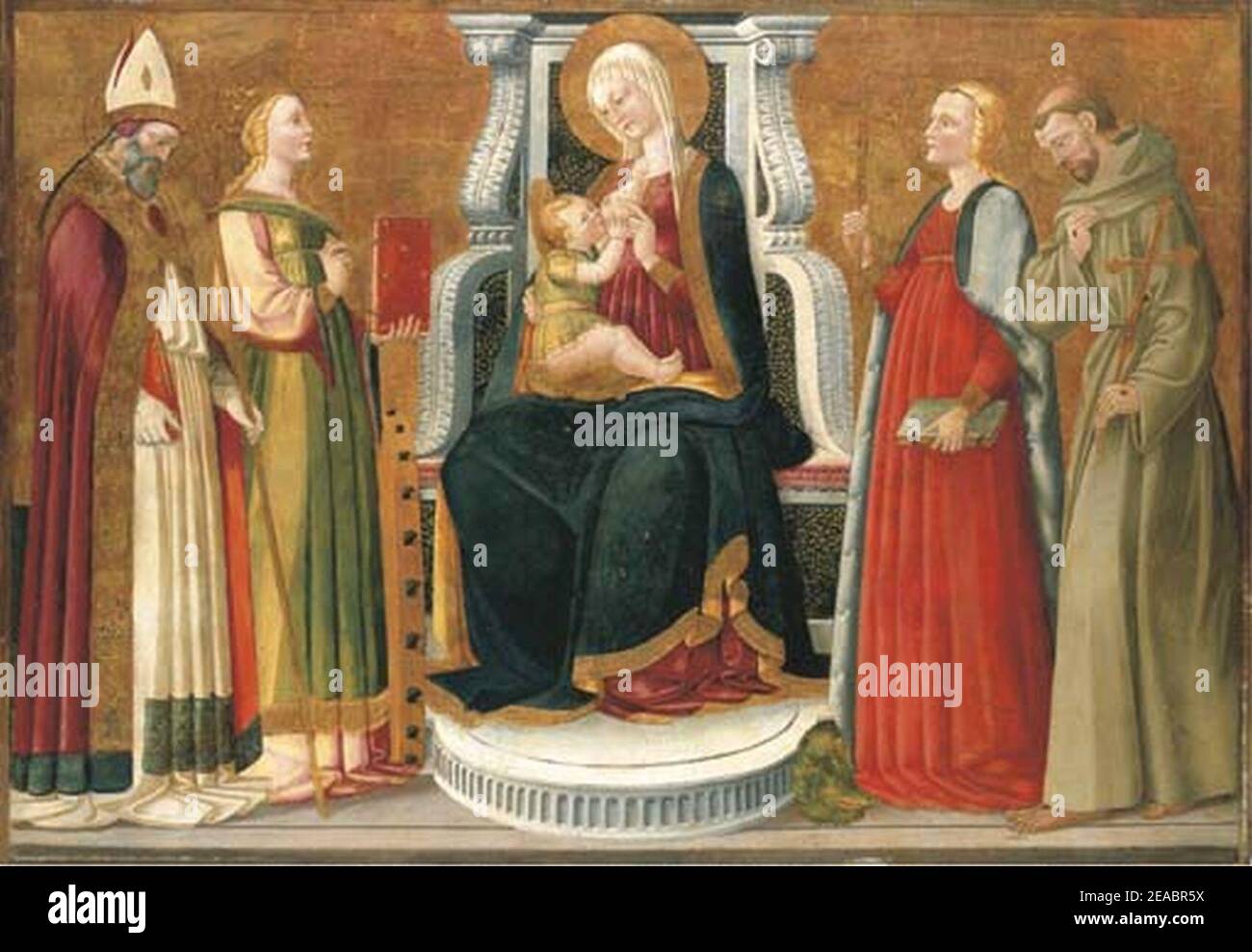 Neri di Bicci - The Madonna and Child with a Bishop Saint, Saints ...