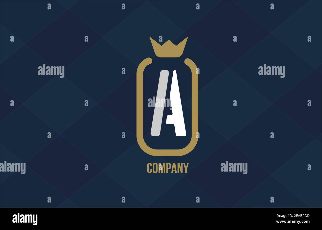 A king crown alphabet letter logo for company and corporate. Blue white ...