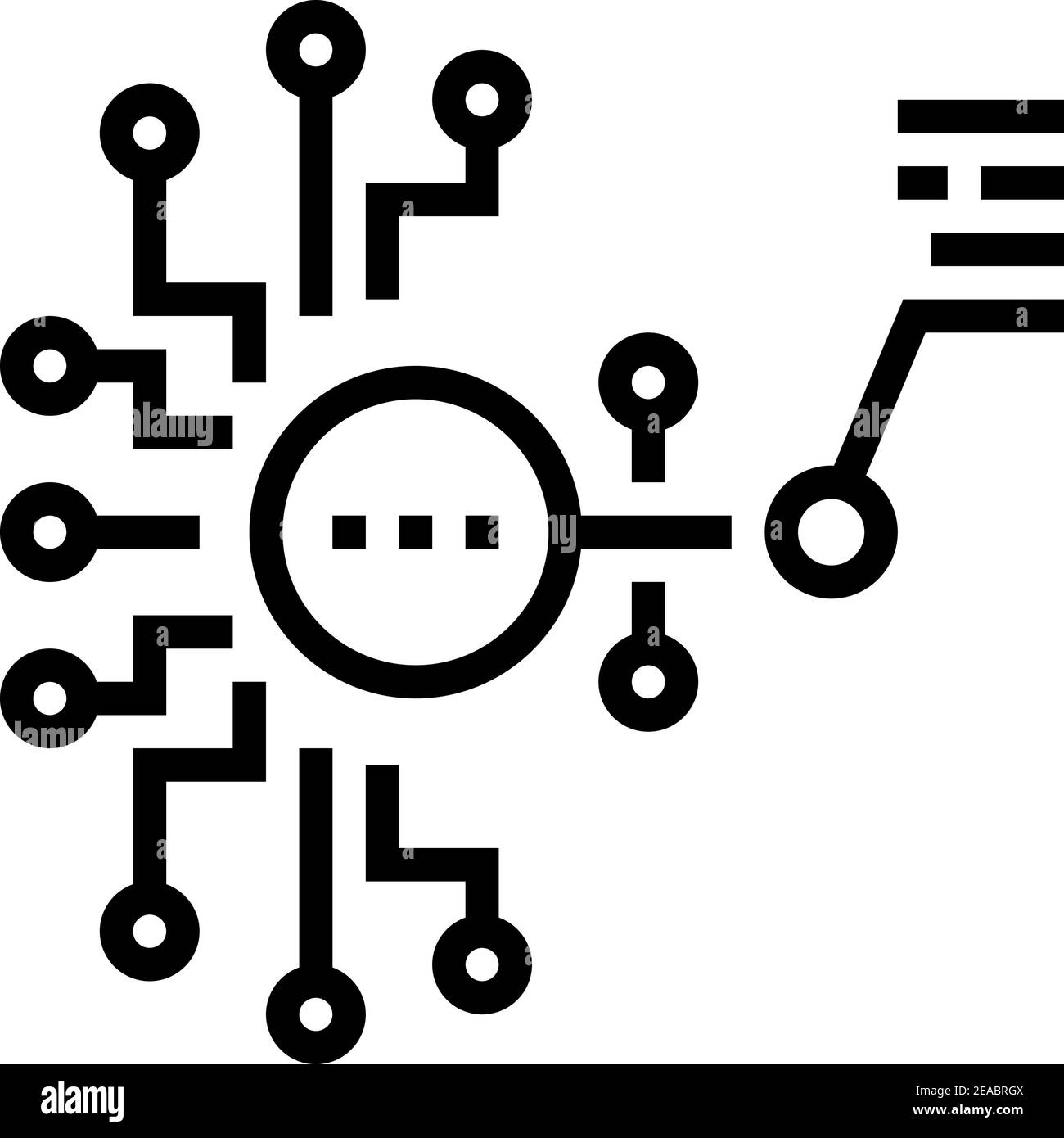 artificial model neural network line icon vector illustration Stock ...
