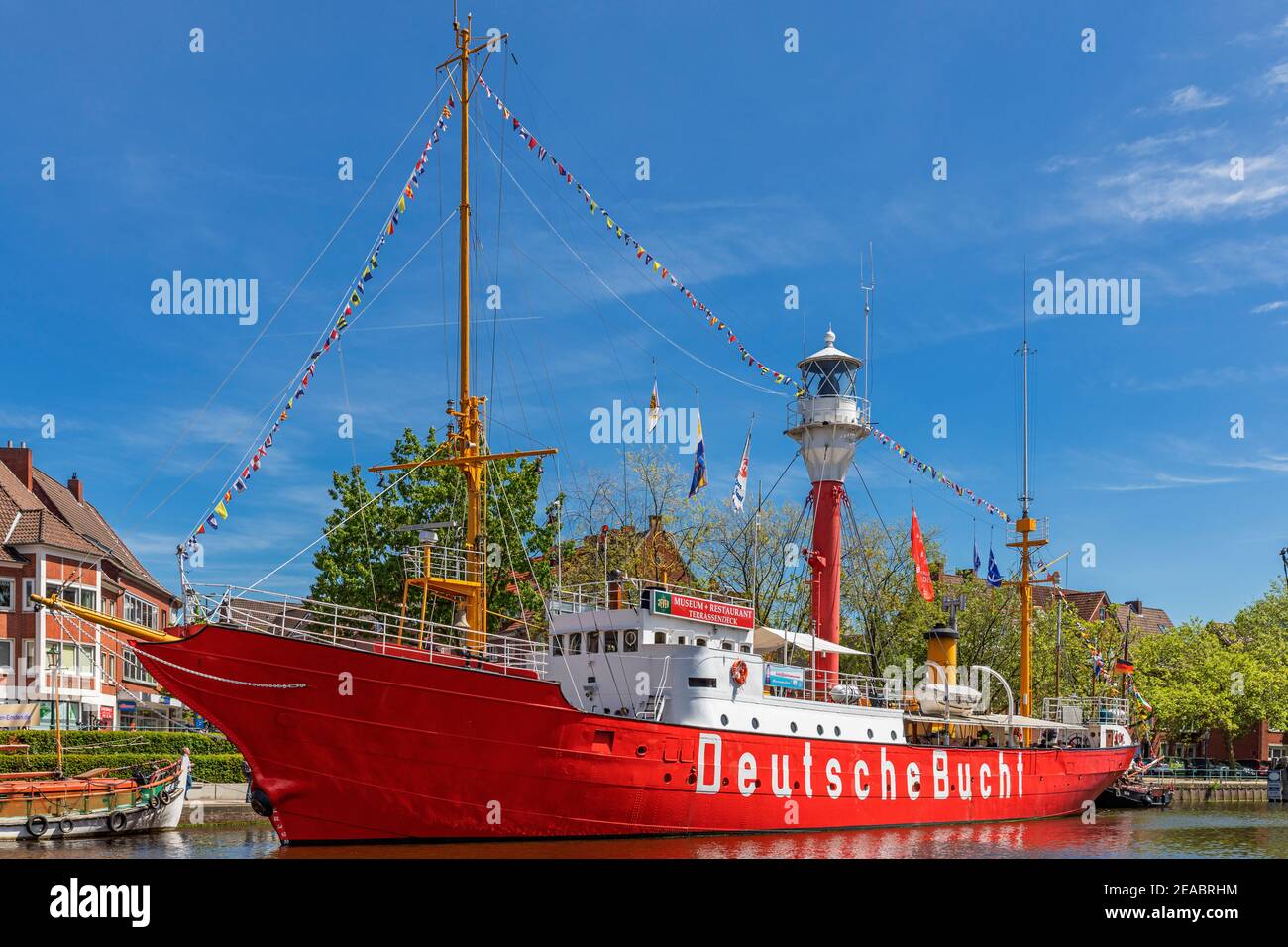 Museum ship, lightship "German Bight", Emden, East Frisia, Lower Saxony ...
