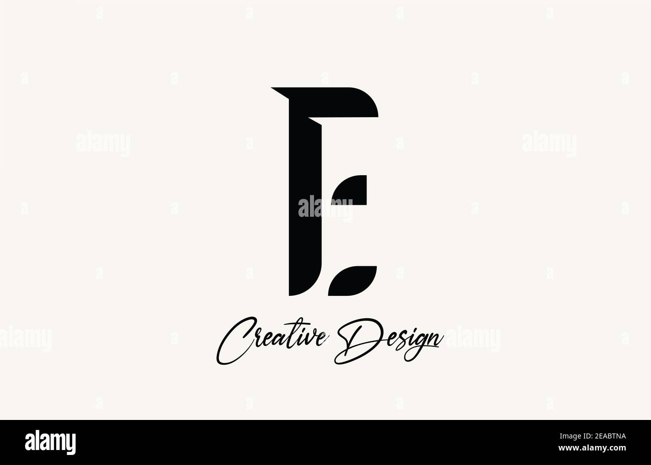 E simple black and white alphabet letter logo icon design. Lettering ...