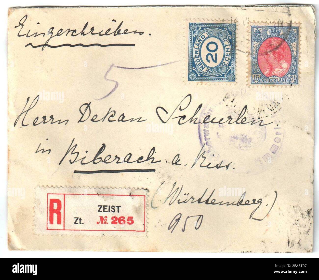 Netherlands 1922-06-14 money letter with currency control Stock Photo ...
