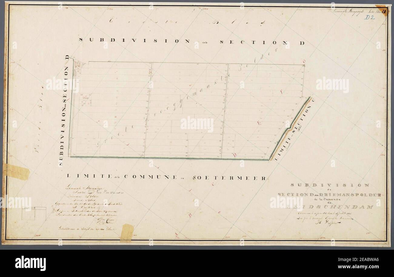 Netherlands, Stompwijk, Polder map from 1812-1819 (3 Stock Photo - Alamy