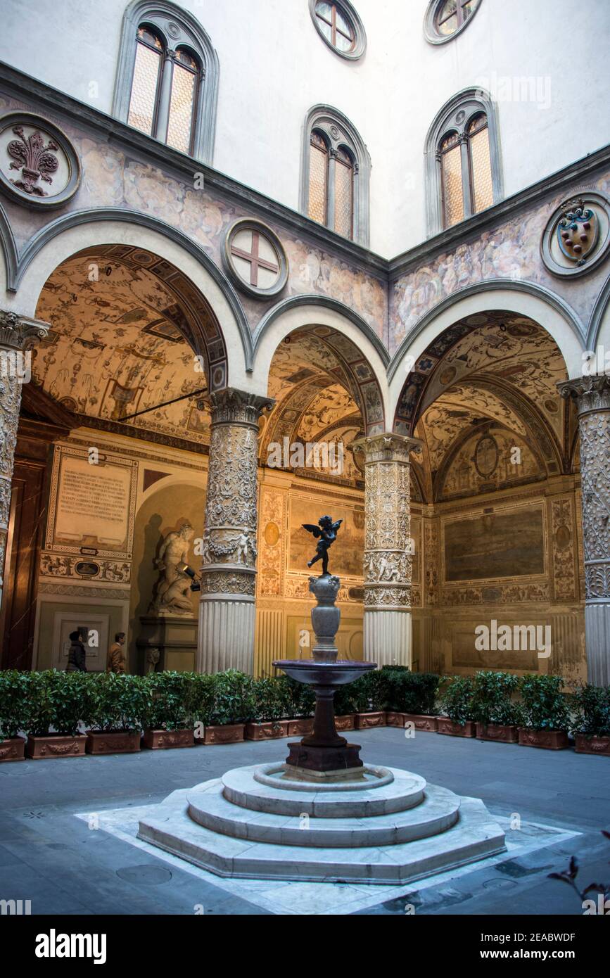 Courtyard of the Palazzo Vecchio, Florence Stock Photo - Alamy