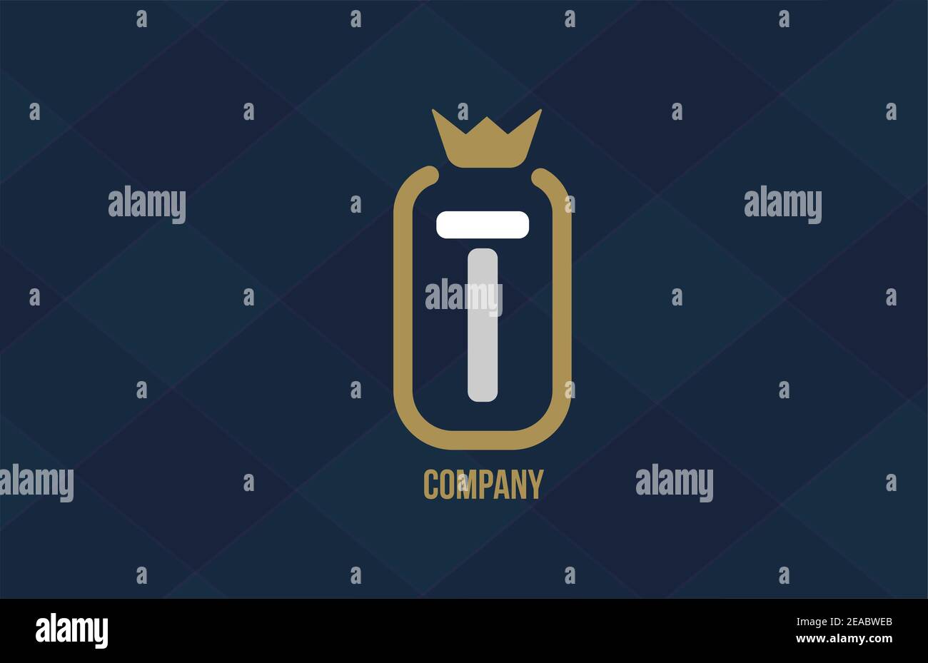 T king crown alphabet letter logo for company and corporate. Blue white ...